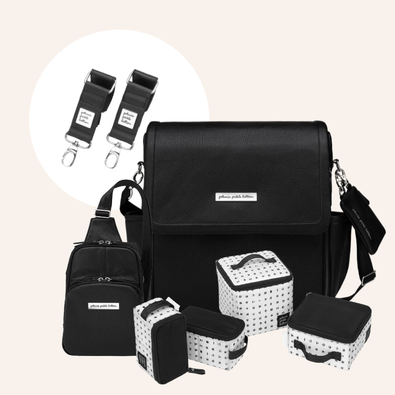Boxy Backpack in Ebony & Accessory Bundle – Petunia Pickle Bottom