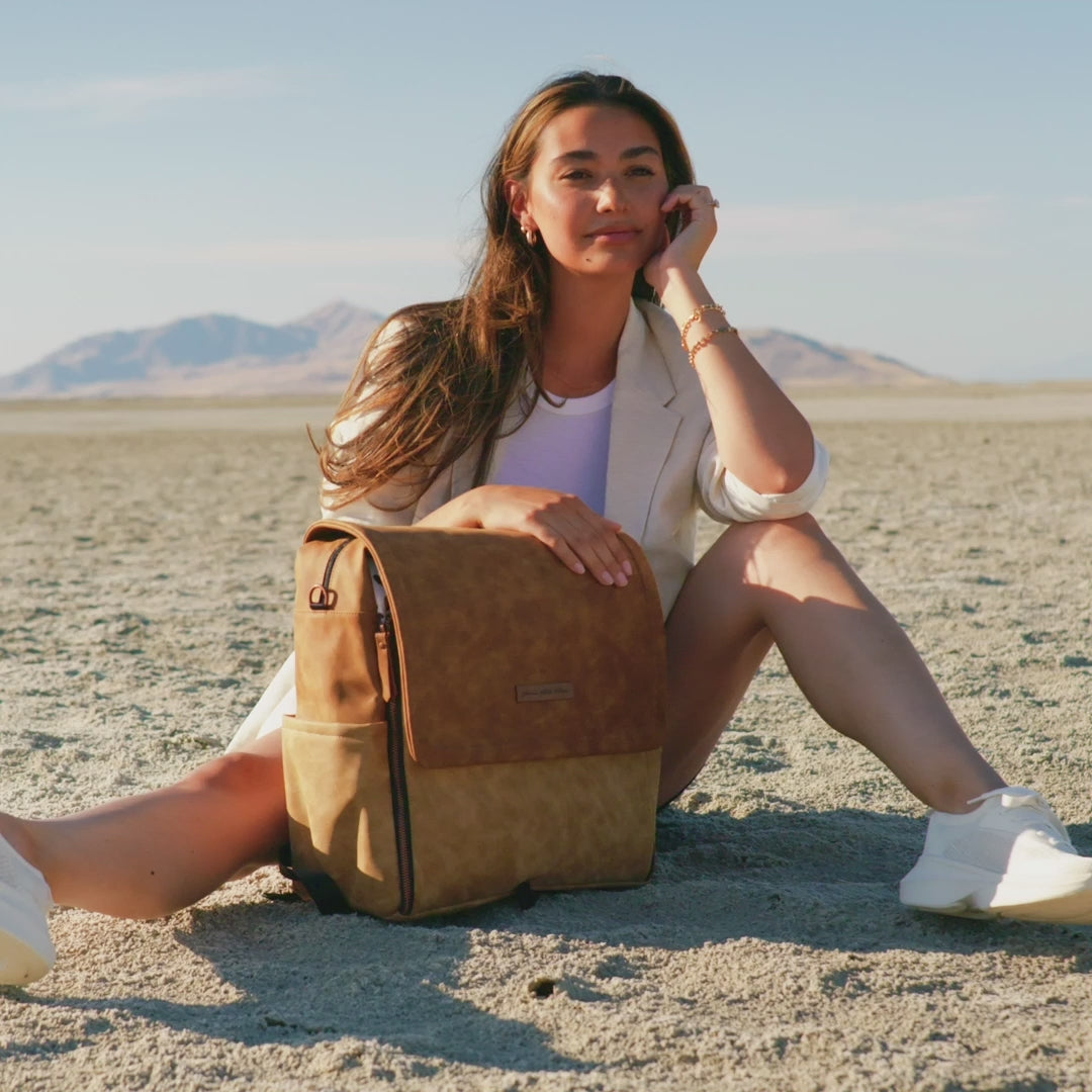 Boxy Backpack in Brioche – Petunia Pickle Bottom